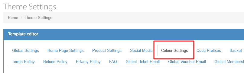 Theme Colour Settings – MERLIN SUPPORT